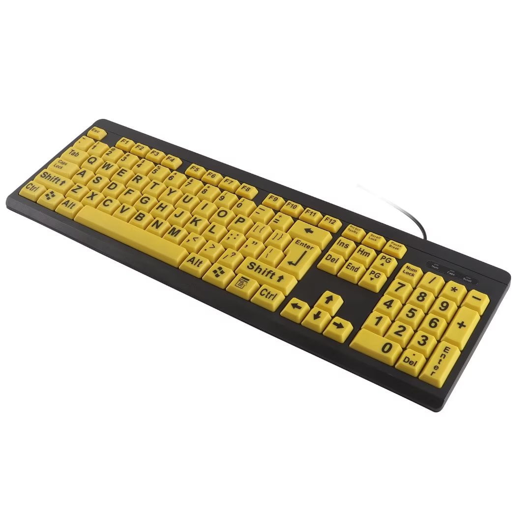 SHARE SUNSHINE Wired Keyboard Waterproof 107 Keys Large Font Suitable ...
