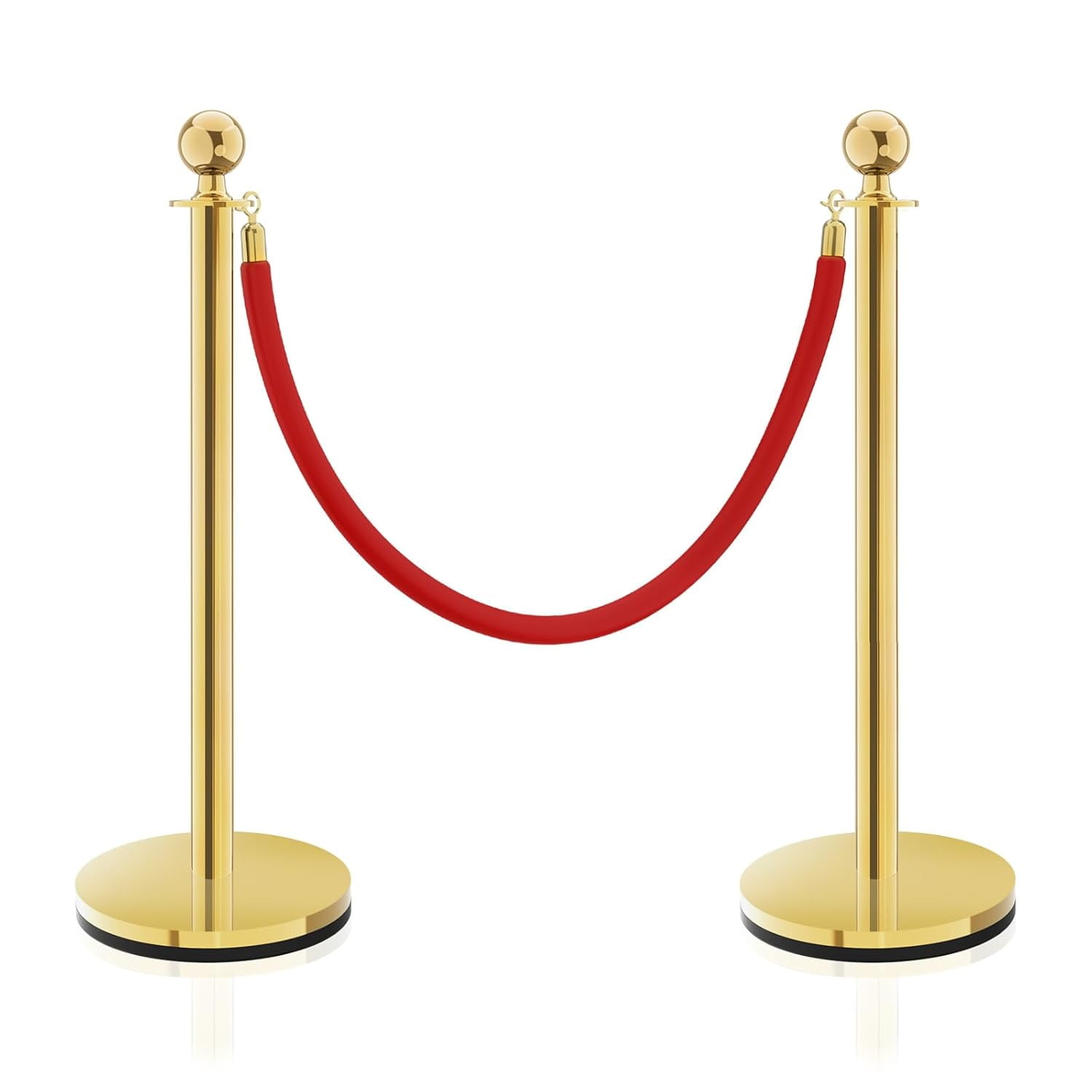 SHAREWIN Gold Stainless Steel Stanchions Rope - Crowd Control Barriers ...