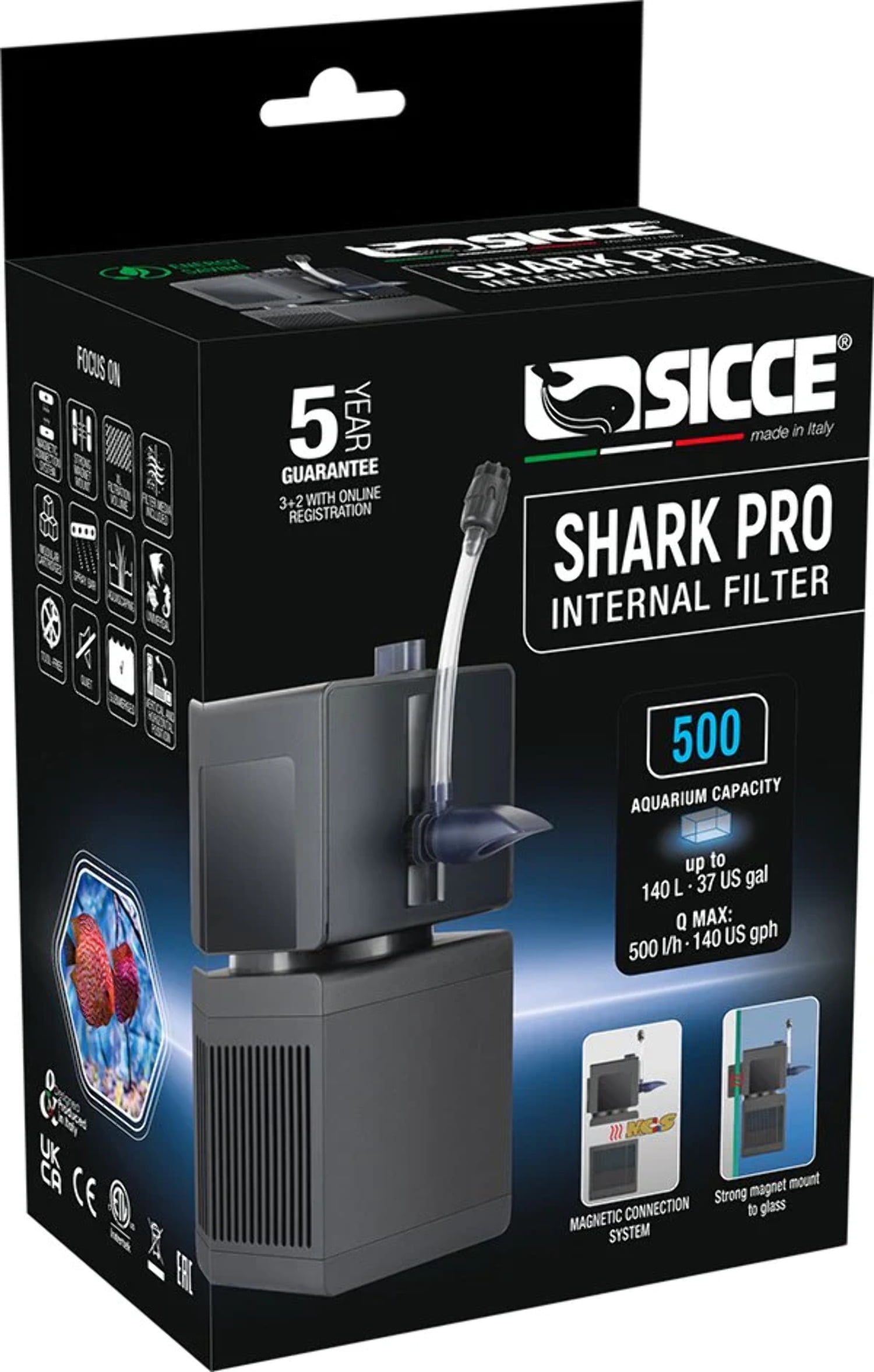 SHARK PRO 500 Internal Filter – 132 gph Sicce - Walmart.com
