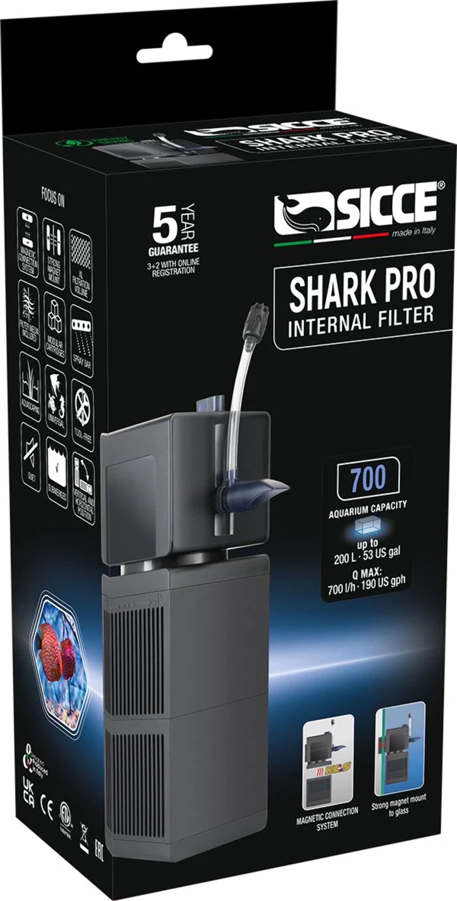 SHARK PRO 700 Internal Filter – 185 gph Sicce - Walmart.com