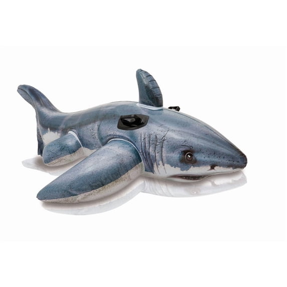 Intex Great White Shark Inflatable Pool Rider, Big Ride-On Float Toy ...