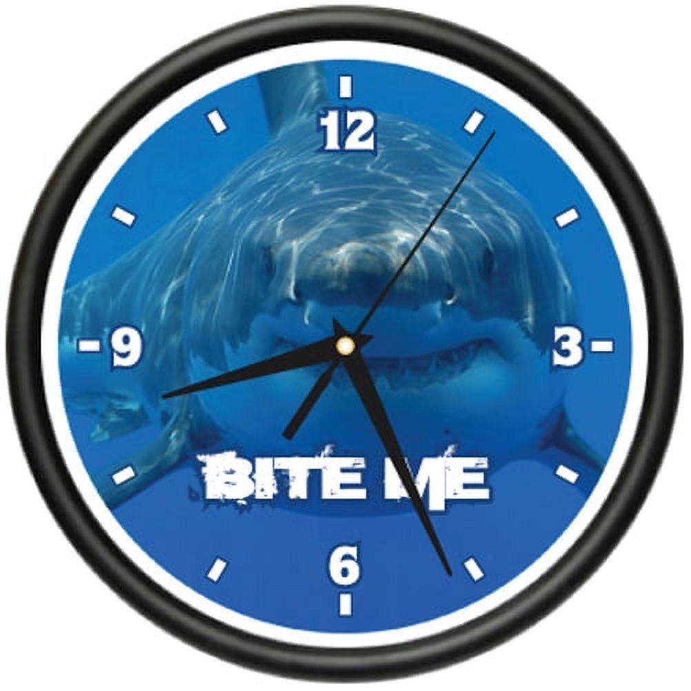SHARK Wall Clock great white teeth fisherman jaws art - Walmart.com