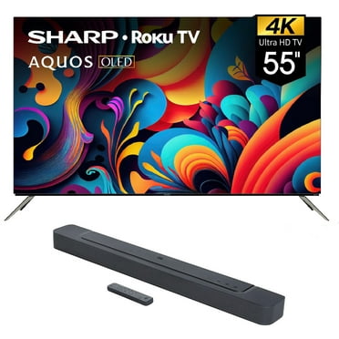 SHARP 4T-C65FS1UR 65 Inch AQUOS OLED 4K Ultra HD with Dolby Audio Roku ...