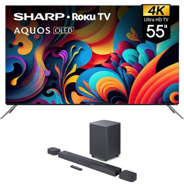 SHARP 4T-C65FS1UR 65 Inch AQUOS OLED 4K Ultra HD with Dolby Audio Roku ...