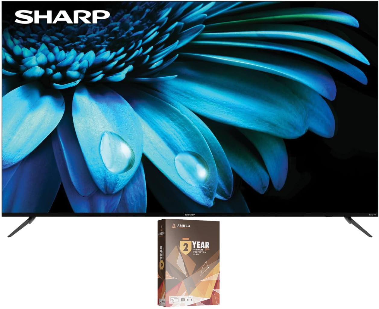 SHARP 4T-C75EL8UR 75 Inch Class 4K Ultra HD with Dolby Audio Roku TV and 2 Year Amber Protection ...