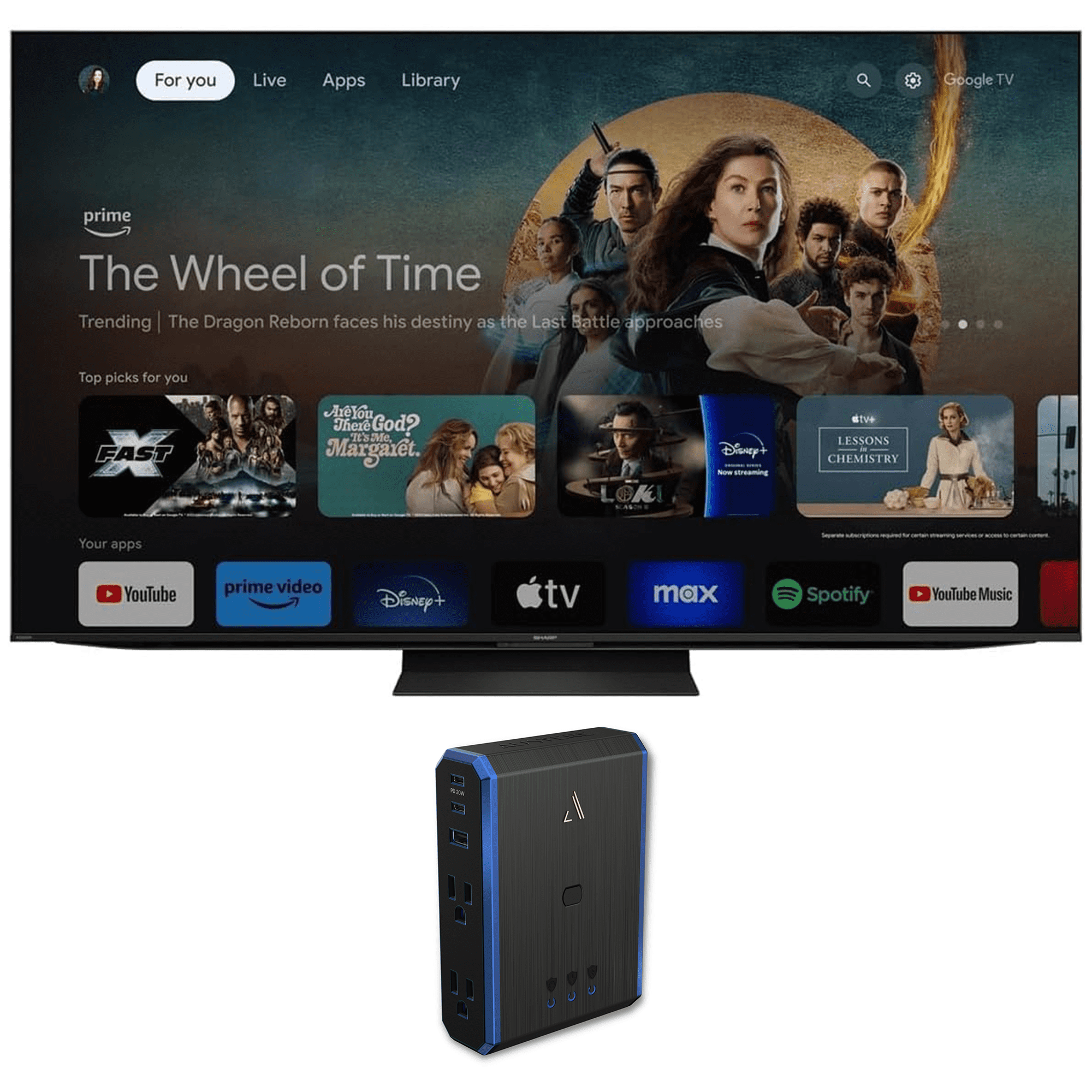 SHARP 4T-C75FV1U 75 Inch Class AQUOS XLED 4K Ultra HD Mini LED Google ...