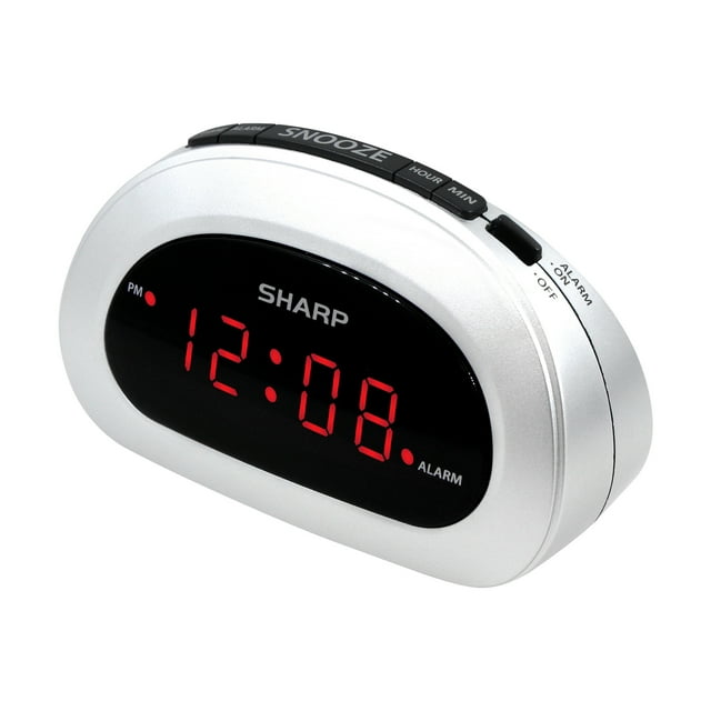 SHARP Digital Alarm Clock, Cloud White, Easy to Set Controls, Red LED ...