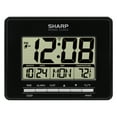 SHARP Digital Atomic Clock, Atomic Accuracy, Date, Temperature, Black ...