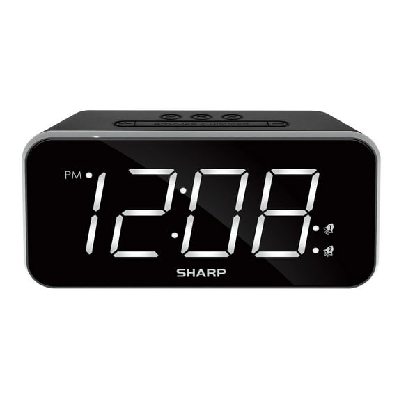 SHARP Dual Alarm Digital Clock with Battery Electric Backup, Jumbo 1.8 ...