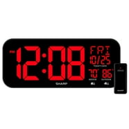 Sharp Digital Atomic Alarm Clock with Easy Set, Battery Backup, Color ...