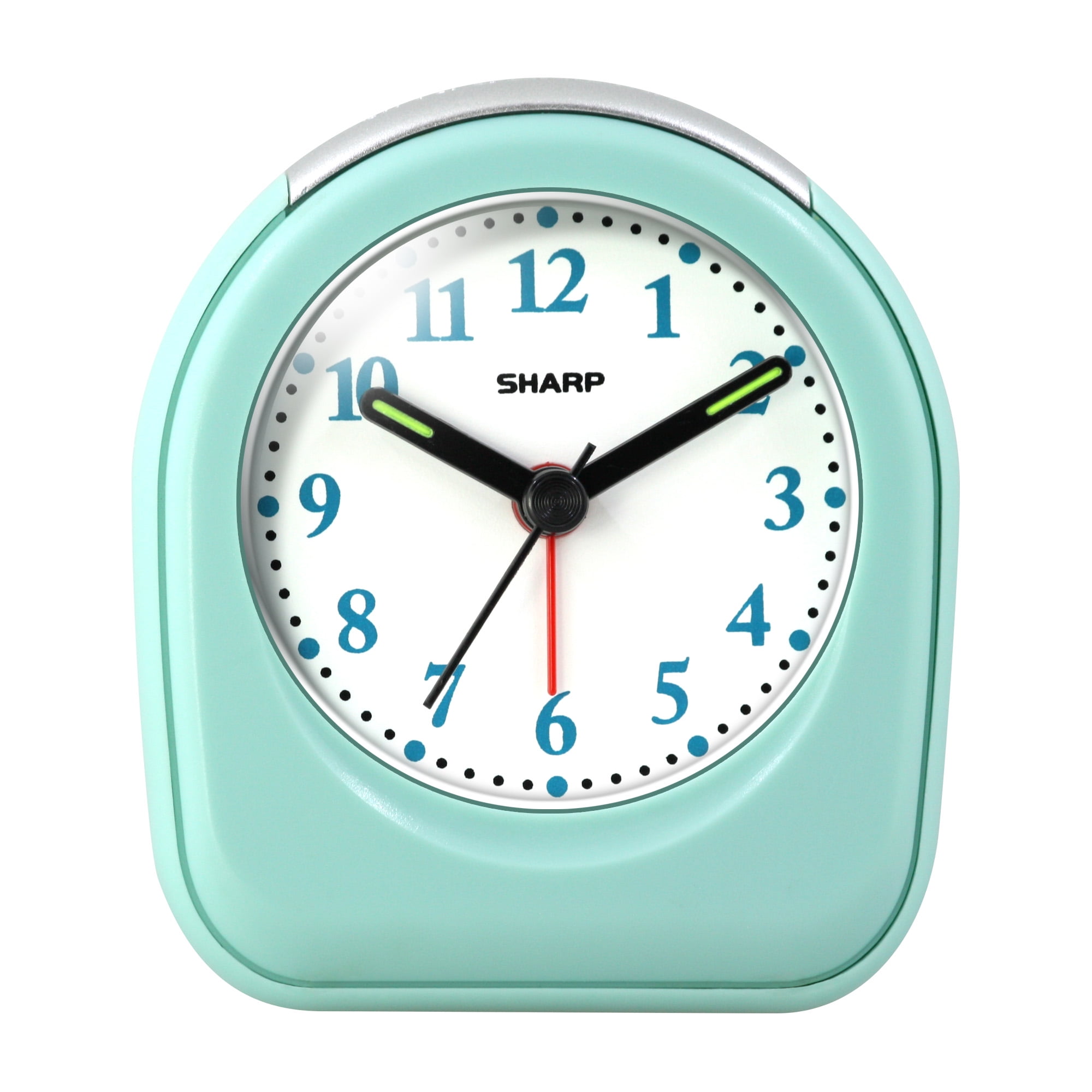 SHARP Mini Quartz Analog Alarm Clock, Mint, Backlit Display, Battery ... SHARP Mini Quartz Analog Alarm Clock, Mint, Backlit Display, Battery ...
