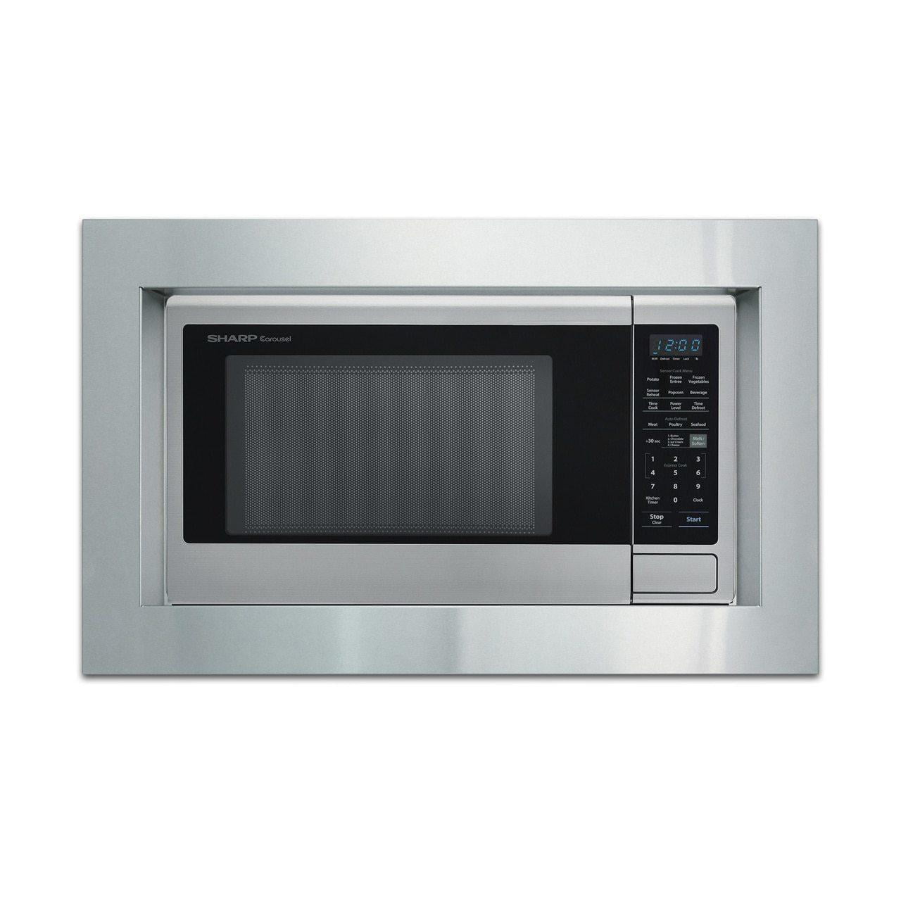Sharp 30 in. Built-in Microwave Oven Trim Kit with Vent, Stainless ...