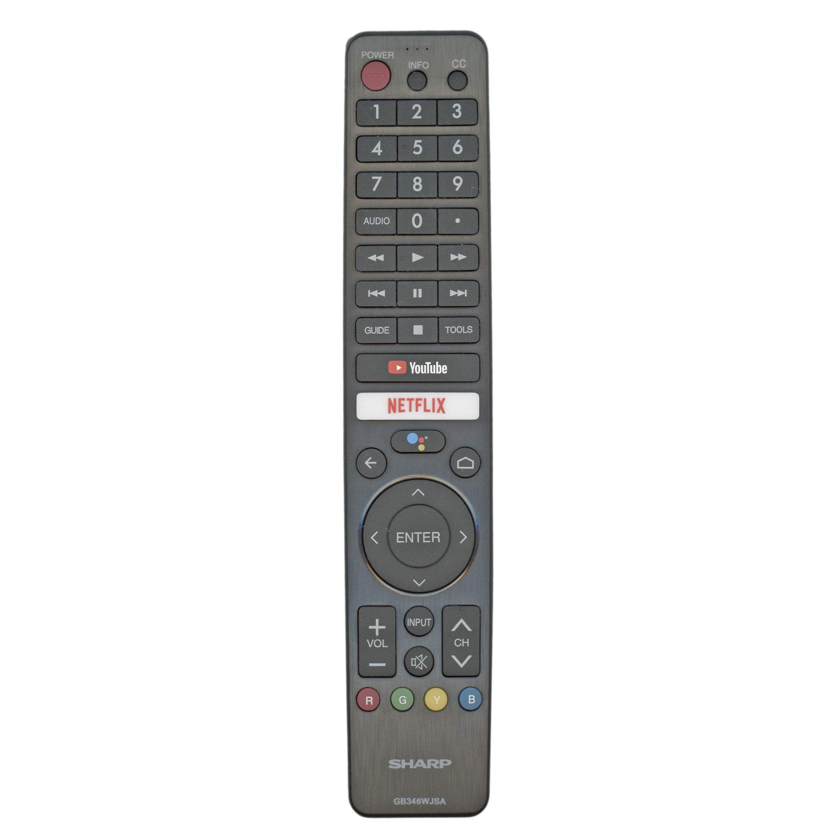SHARP RRMCGB346WJSA with Google Assistant TV Remote Control FOR ...