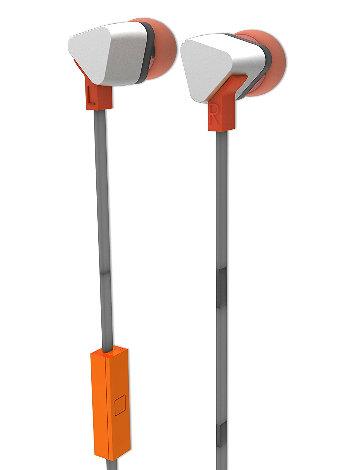 SHARPER IMAGE SHP892OR Premium Tangle Free Earbuds with Mic Compatible ...