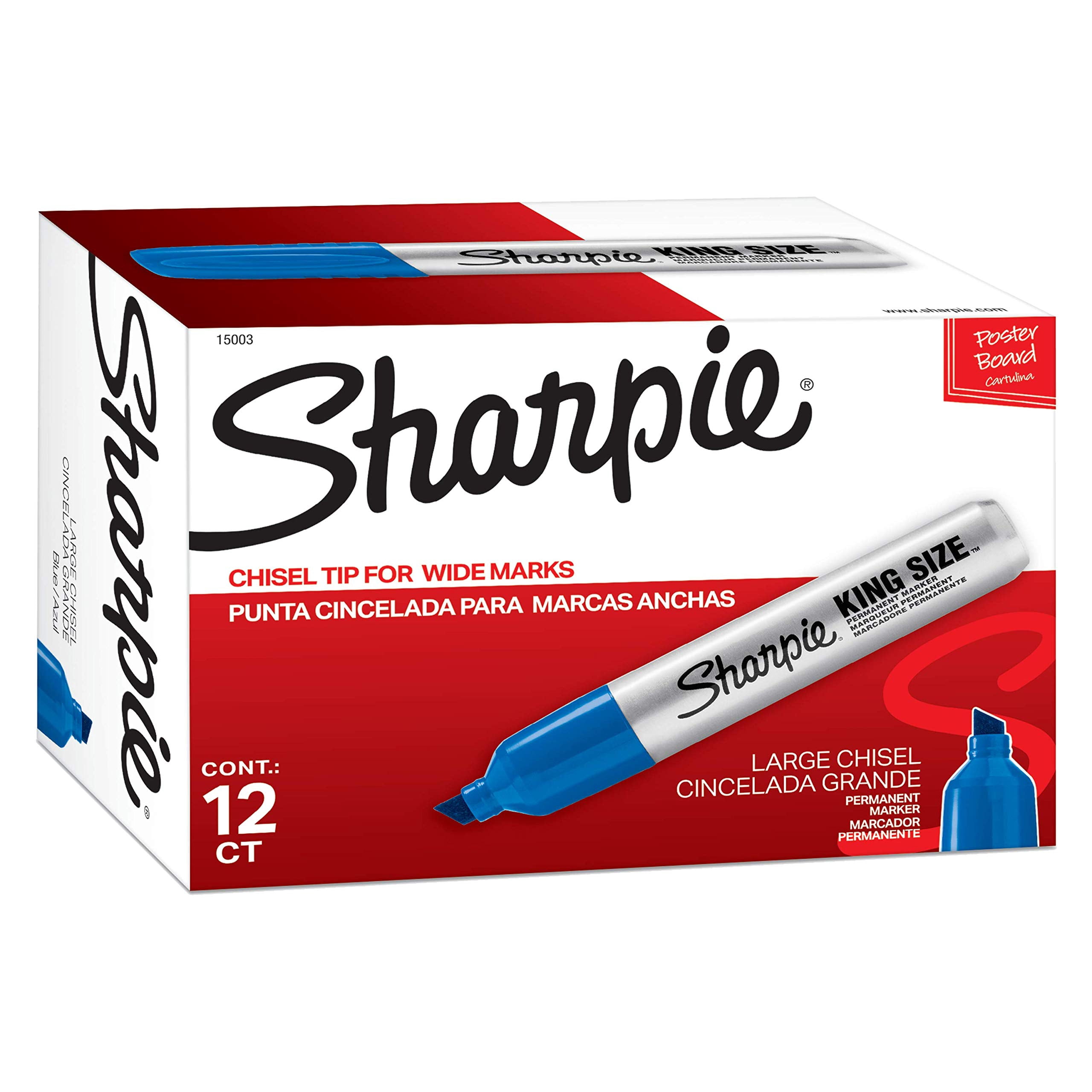 SHARPIE 15003 King Size Permanent Marker, Blue, 12-Pack - Walmart.com