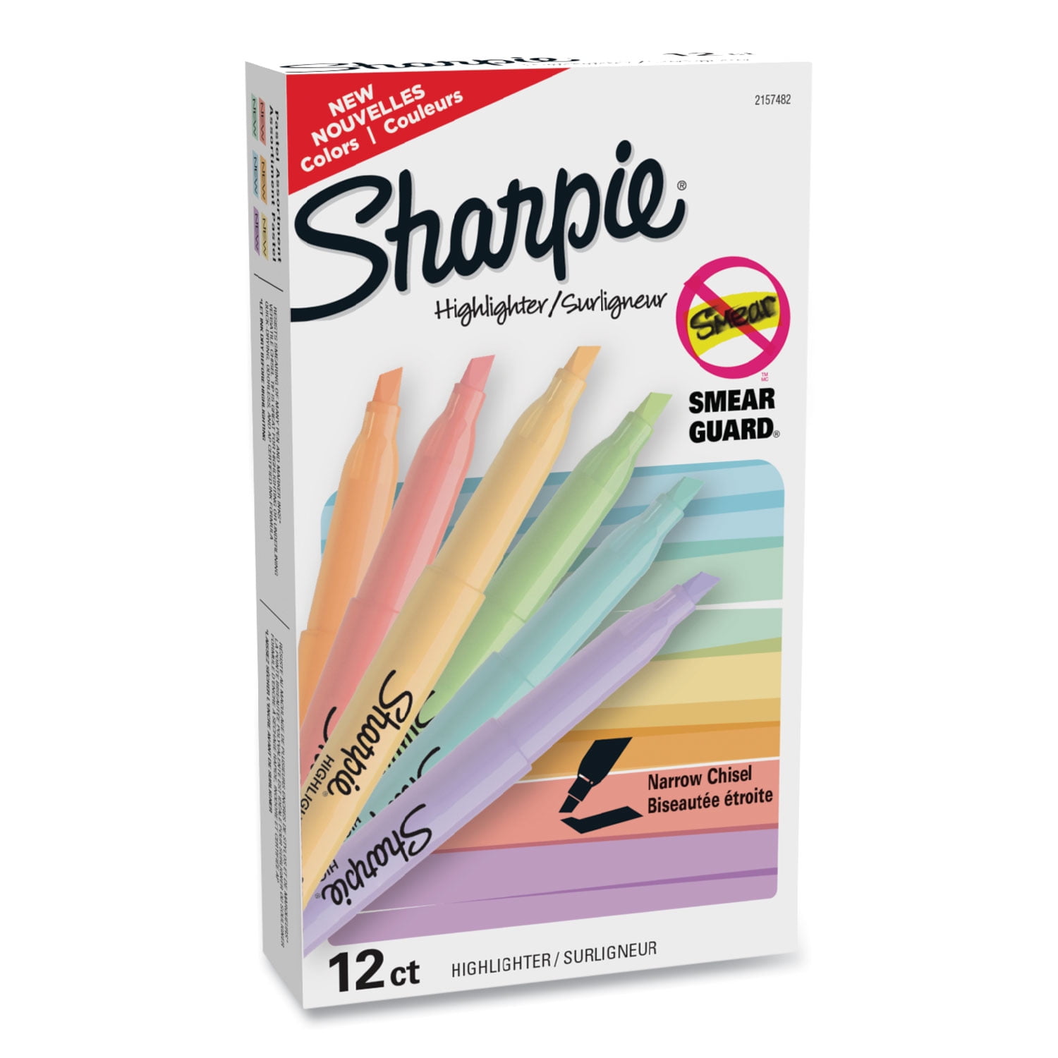 SHARPIE Pocket Highlighters, Mild Pastel Colors, Assorted, Chisel Tip ...