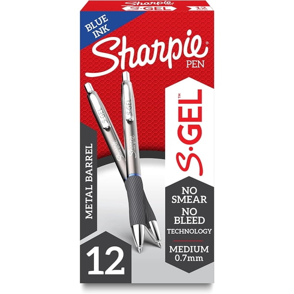 SHARPIE S-Gel, Gel Pens, Sleek Metal Barrel, Gunmetal, Medium Point (0 ...