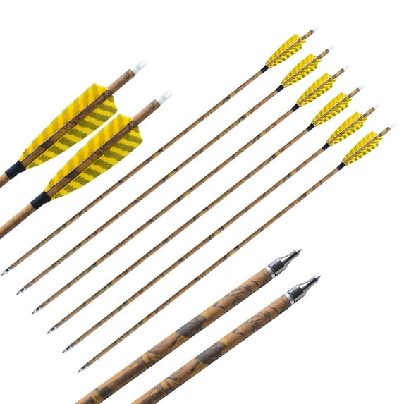 SHARROW 30" Carbon Arrows SP500 Hunting Arrows 4" Feather Archery ...