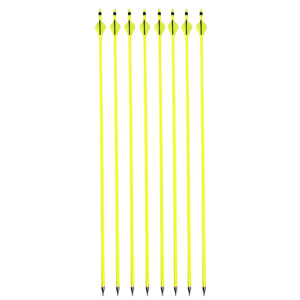 SHARROW 30" Fluorescent Yellow Night Vision Carbon Arrows for Archery ...
