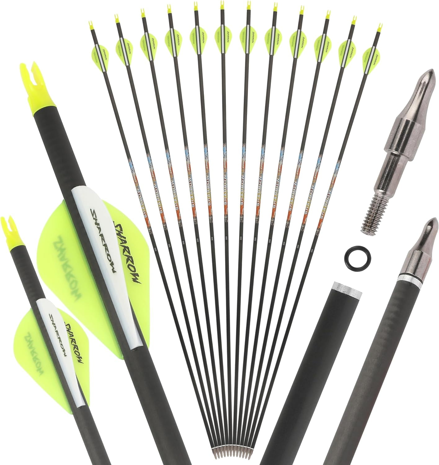 SHARROW 31" Carbon Arrows Hunting Arrows Spine 250 300 350 400 500 600 ...