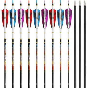 Carbon Arrow 29 inch 12-Pack Hunting Arrows Spine 400 for 30-65lb Bows ...