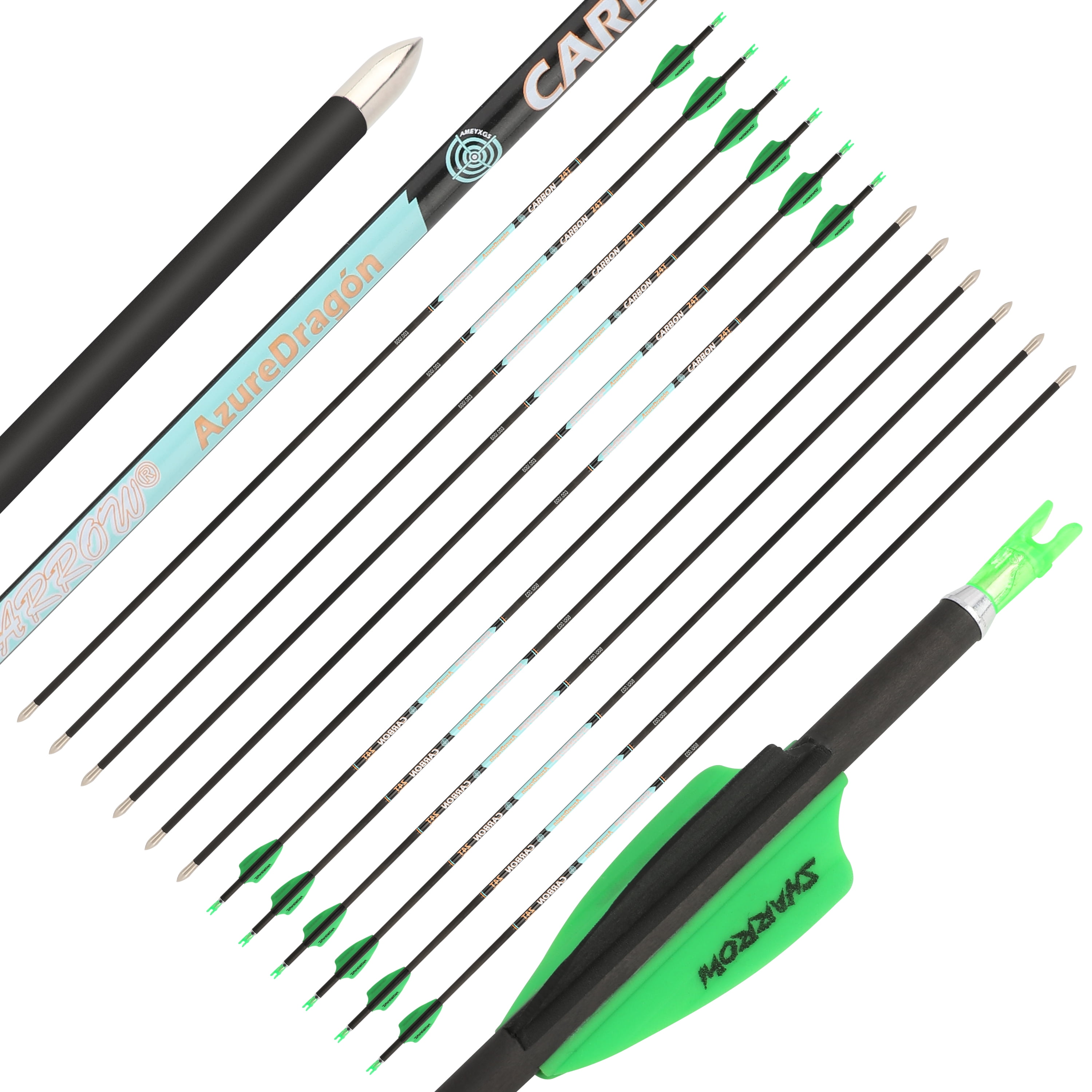 SHARROW 4.2mm Archery Arrows for Recurve Bow and Compound Bow - 12 Pack ...