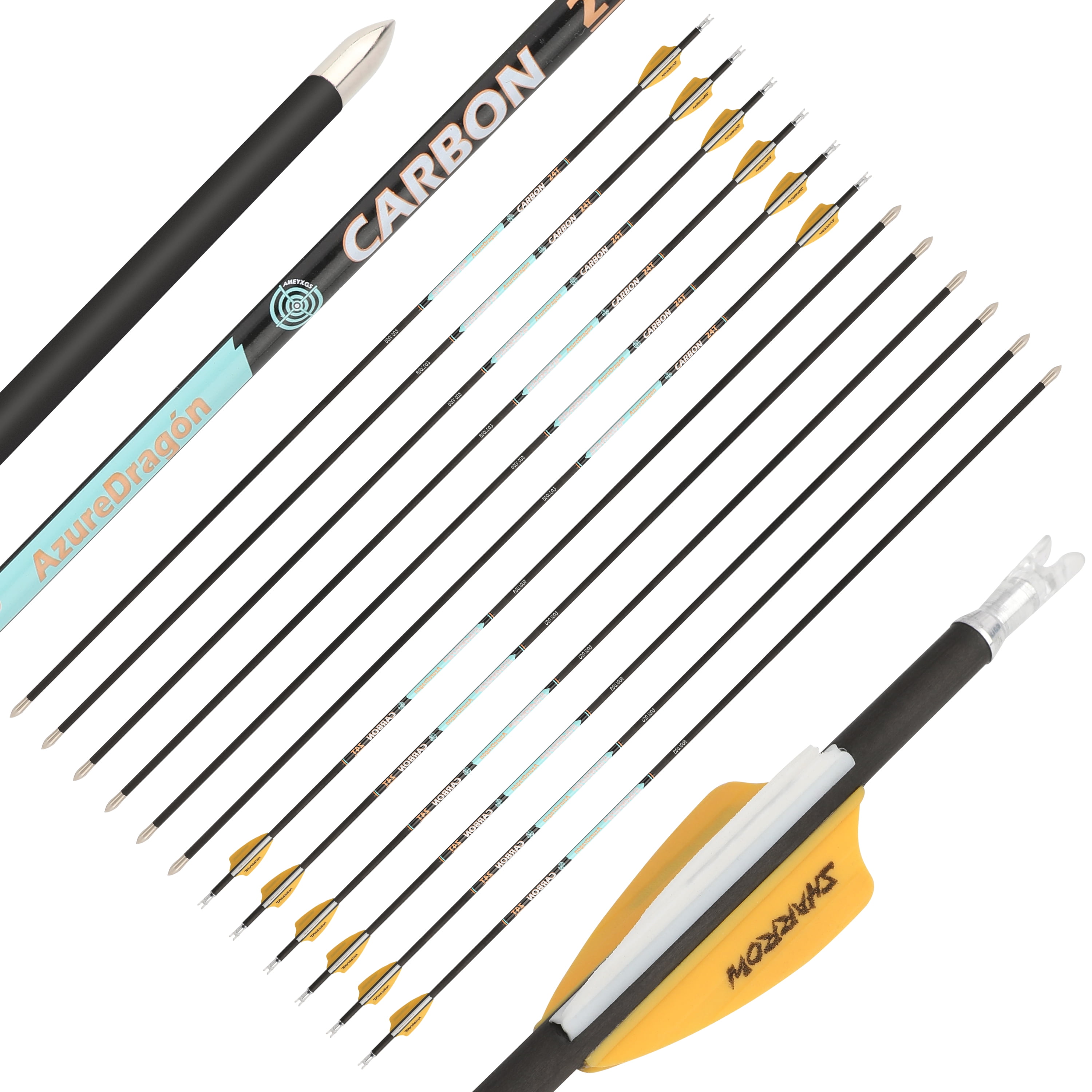 SHARROW 4.2mm Archery Arrows for Recurve Bow and Compound Bow - 12 Pack ...