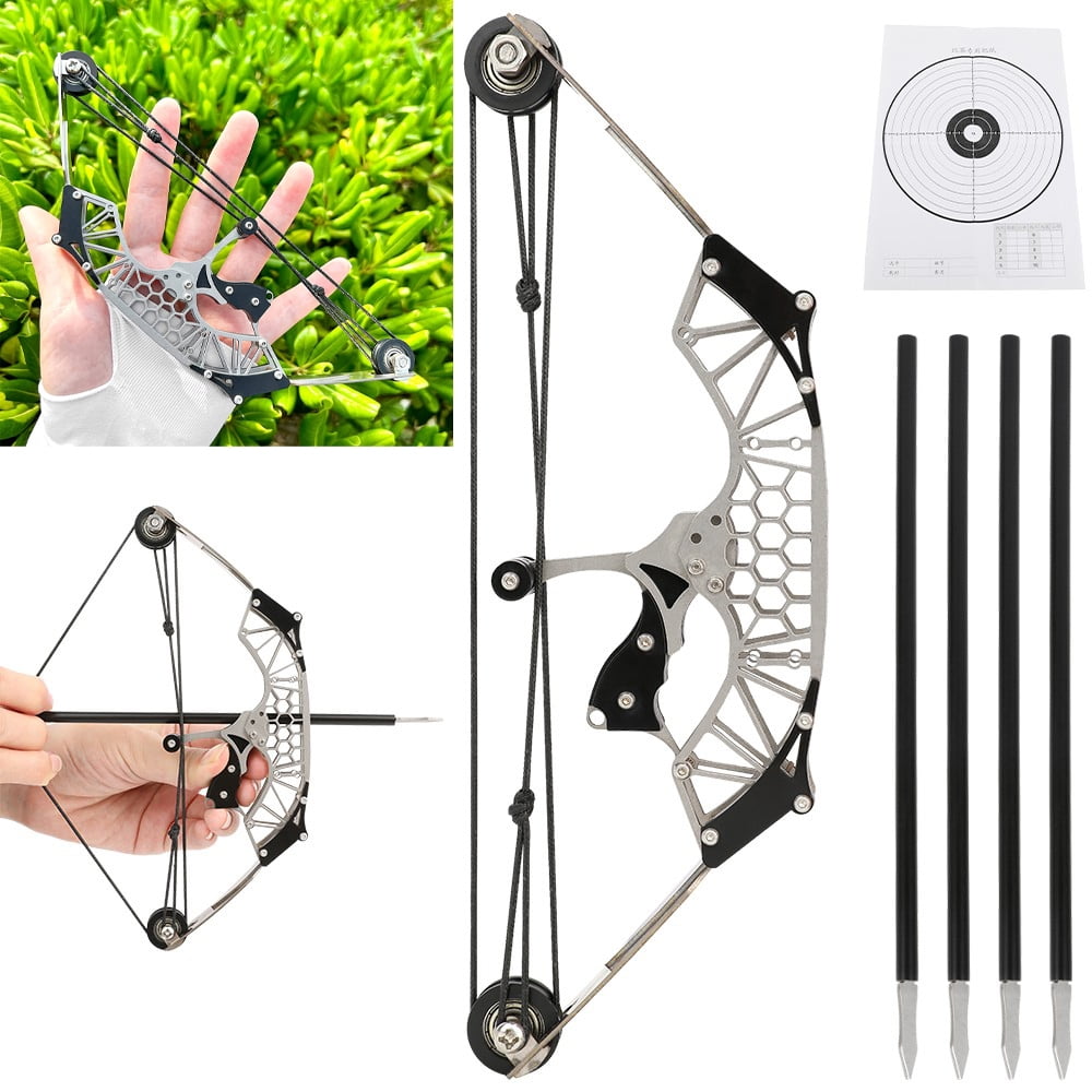 SHARROW 7.9" Mini Compound Bow Kit Arrows Target Shooting Archery Toy ...