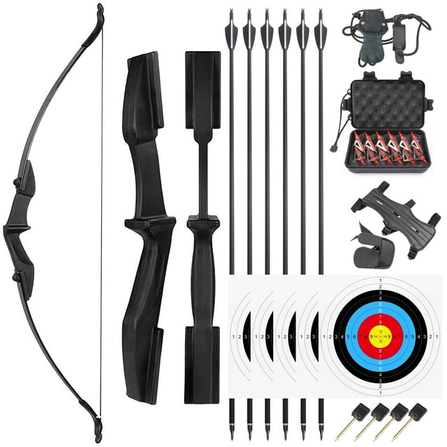 SHARROW Recurve Bow & Arrow Set, Hunting/Shooting Practice Kit, 30-40lb ...