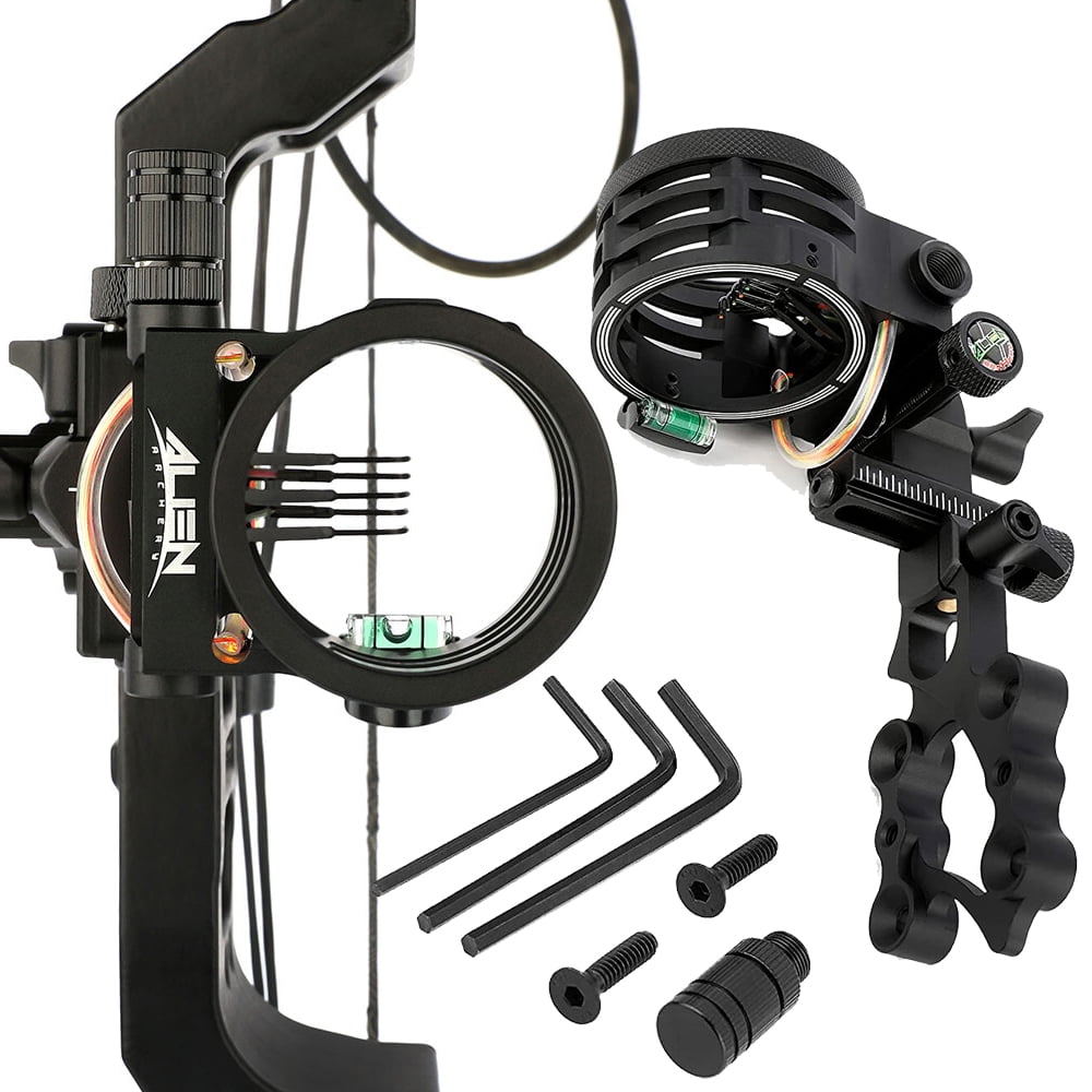 SHARROW Compound Bow Sight 5 Pin Micro Adjustable .019" Archery Hunting ...
