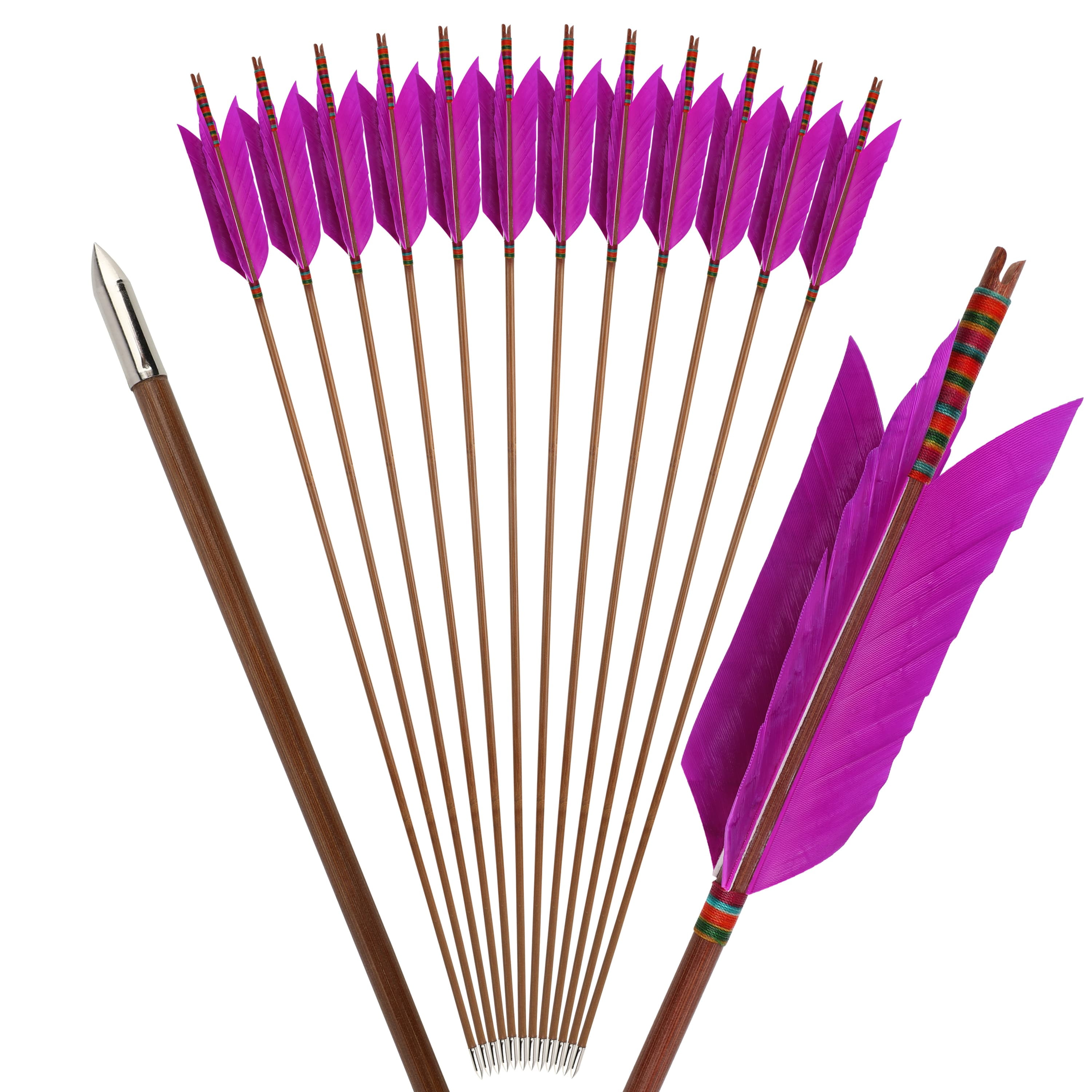 SHARROW Handmade Traditional Bamboo Flu Flu Arrows with Recurve Feather ...