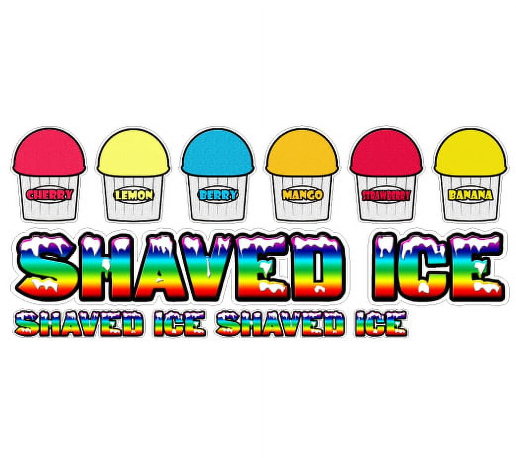 SHAVED ICE II- 7 Concession Decals + 2 FREE stand cart - Walmart.com