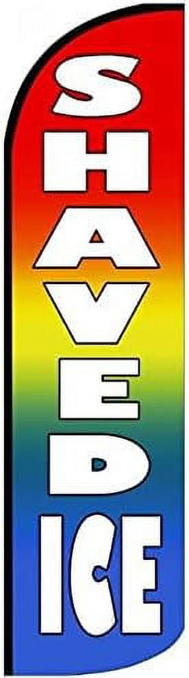 SHAVED ICE - Wind Swooper Flag Banner Sign 3x11.5 ft Tall (Flag Only ...