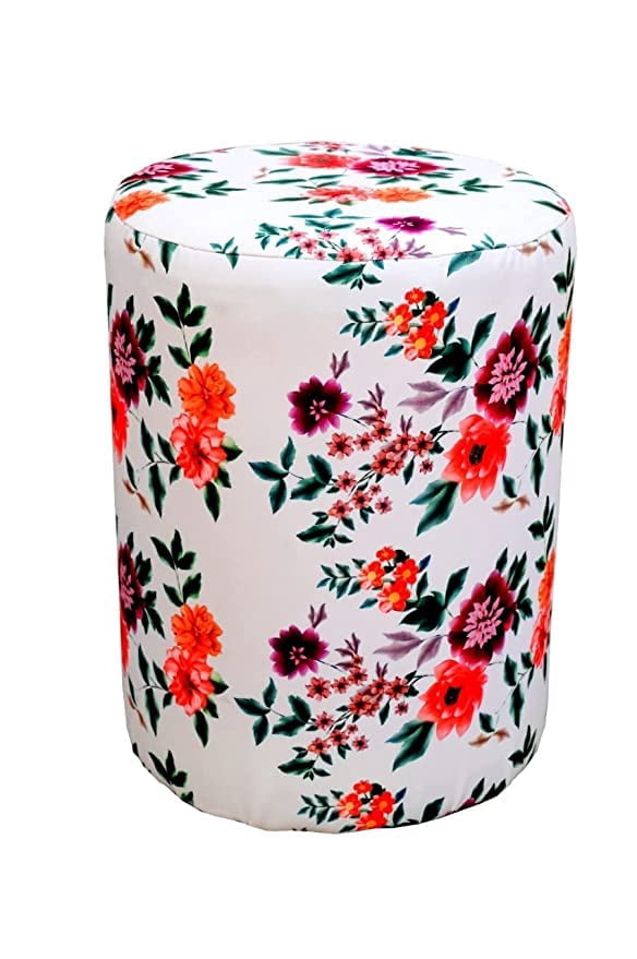 SHAYAR ART Ottoman Puffy Stool with Upholstered Cushioned Foam Solid ...