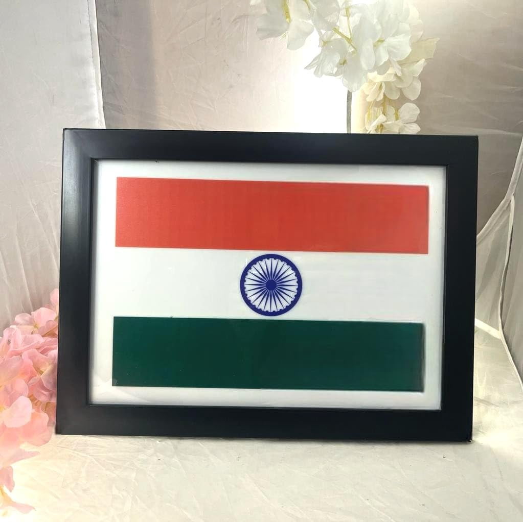 SHAYONA Indian National Flag Wooden Framed UV Print Textured Wall Art ...