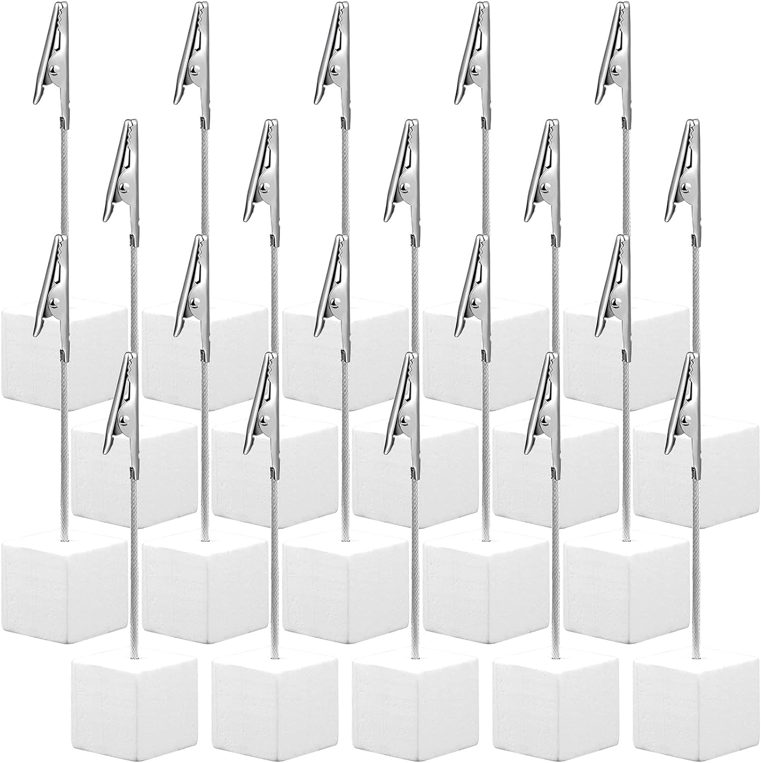 20 Pieces Place Card Holder Cube Photo Clips Holder with Alligator Clip ...
