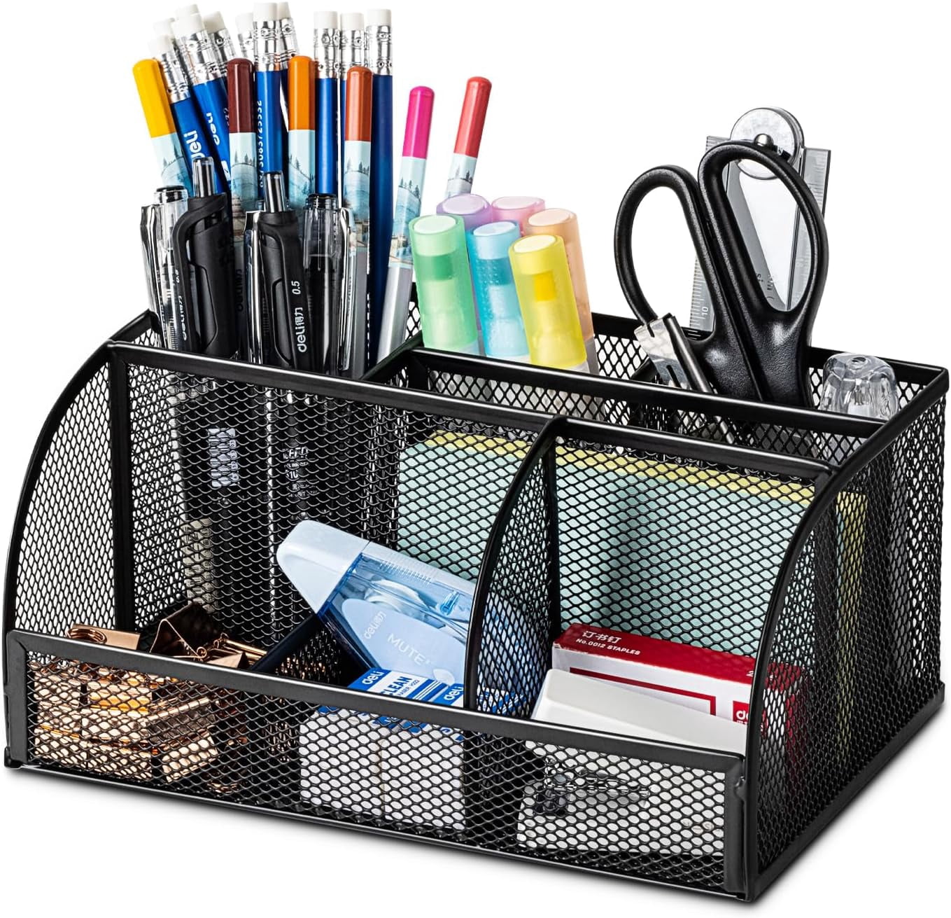 SHBOTO Mesh Desk Organizer Office Supplies Caddy with Pencil Holder and ...