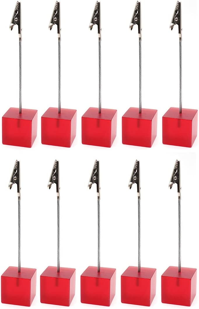 ‎SHBOTO Resin Cube Base Note Clip, Alligator Clip Card Table Stand ...