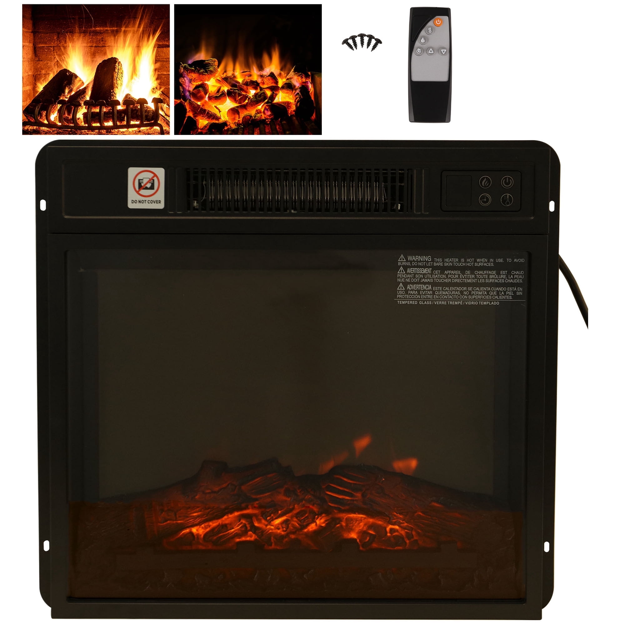 SHCKE 18"/23" Electric Fireplace Insert Timer Setting, Remote Control ...