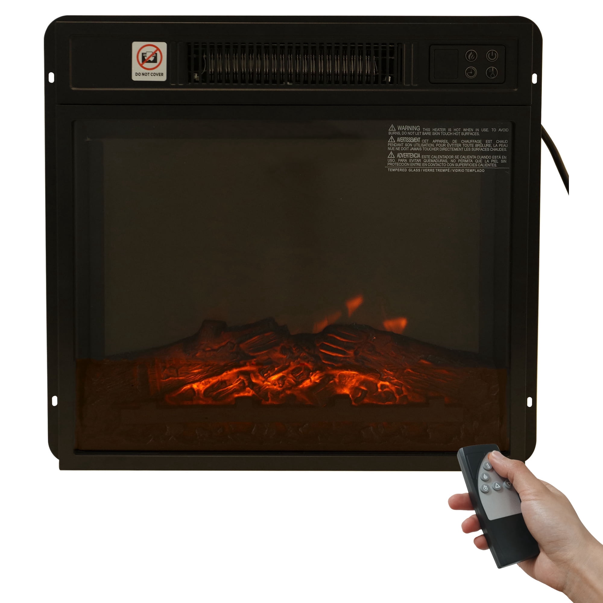 SHCKE 18/23 inch Electric Fireplace Inserts Adjustable Flame Brightness ...
