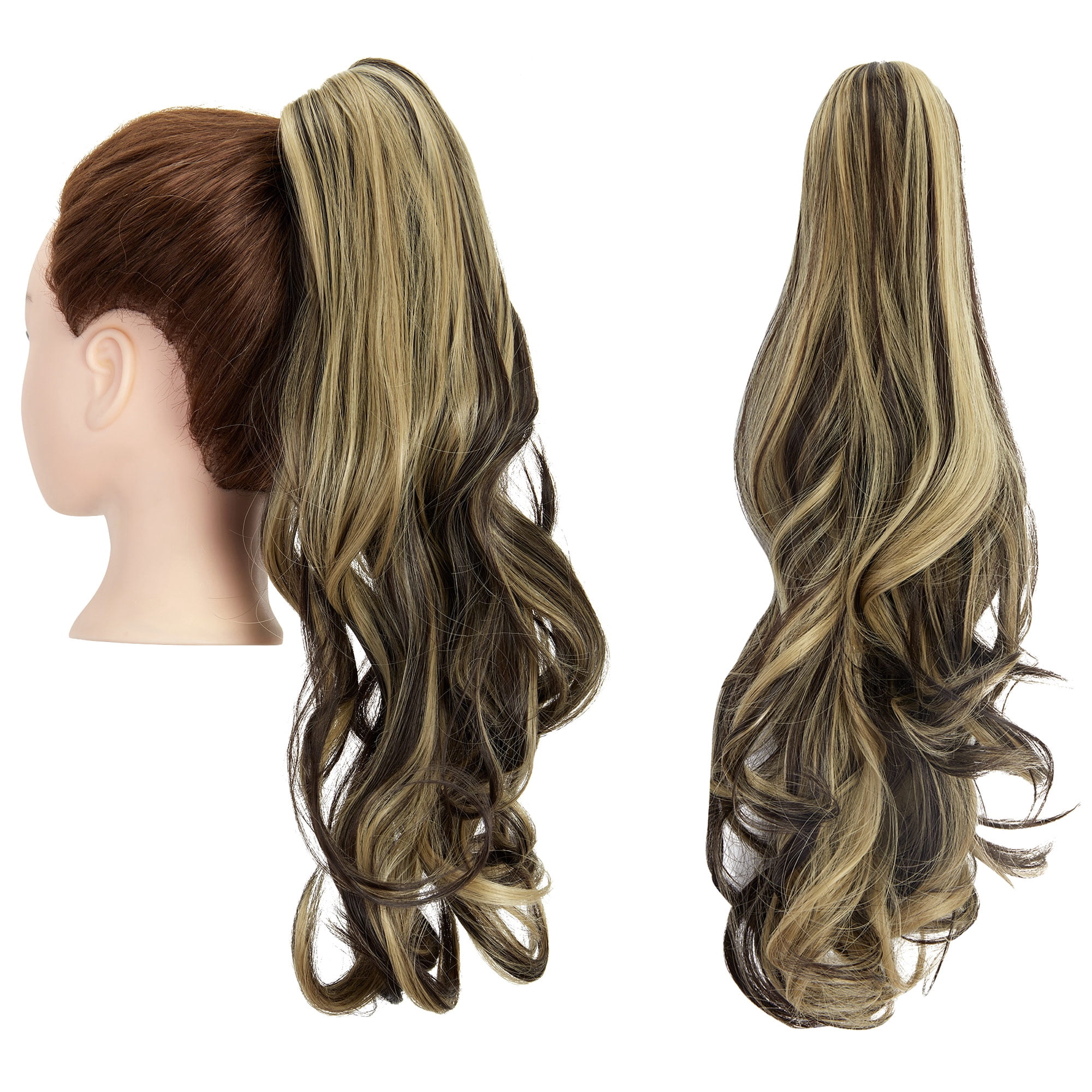 SHCKE 18" Ponytail Hair Extensions Claw Clip Ponytail Hairpiece Wavy ...