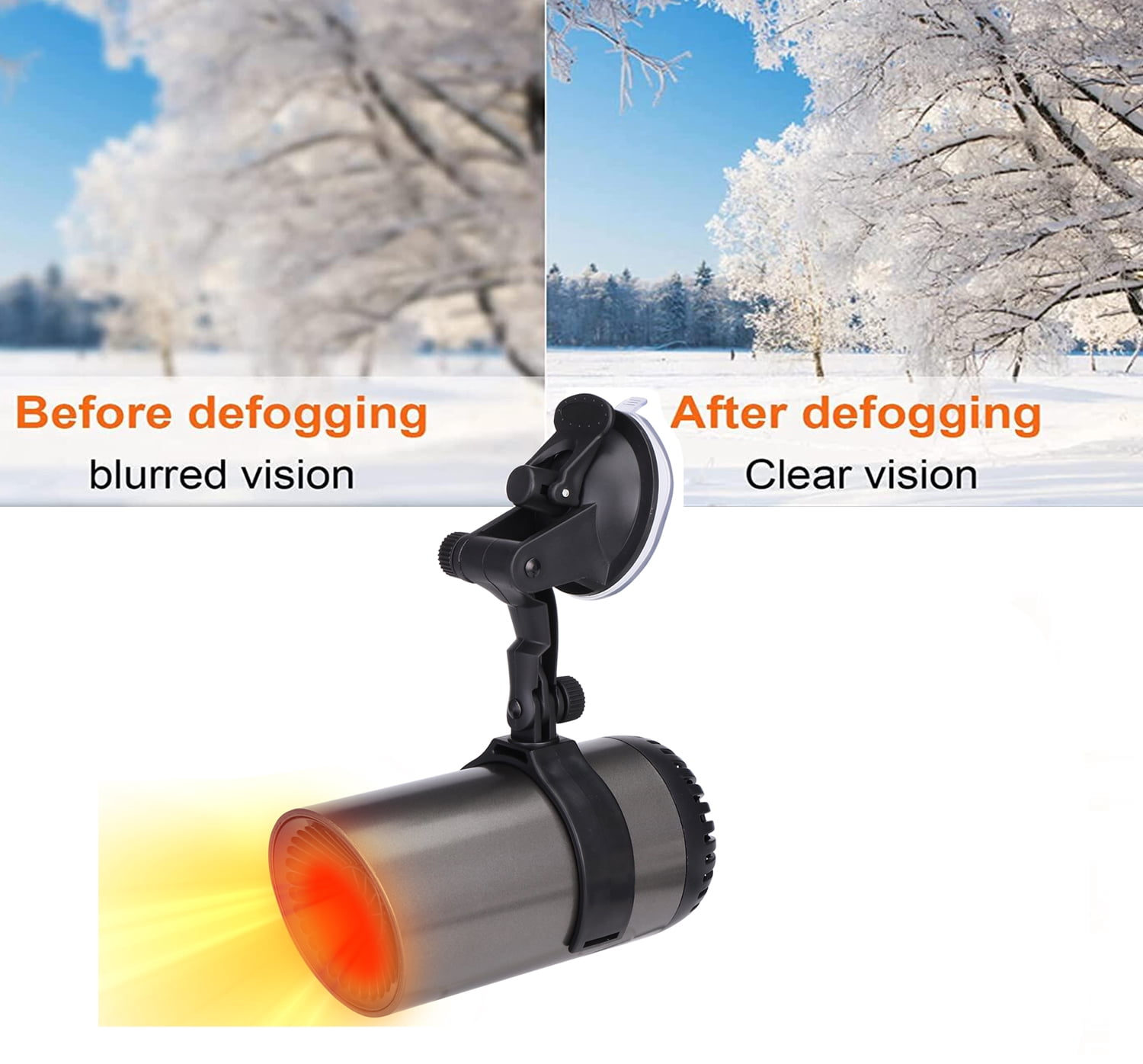 SHCKE 2 in 1 Portable Car Fans 12V Car Heater Portable Windshield ...