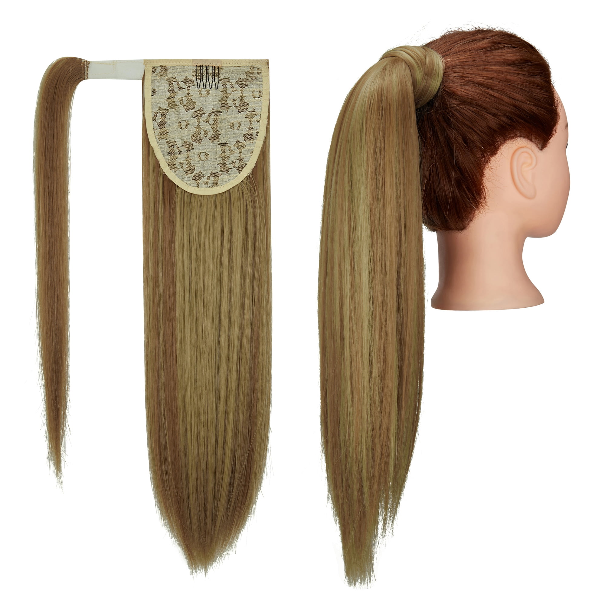 SHCKE 20"/28" Clip in Ponytail Hair Long Wrap Around Drawstring ...
