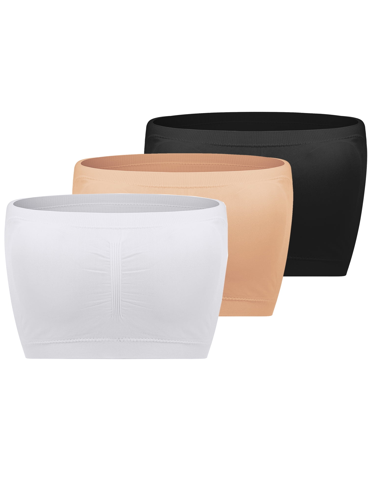 SHCKE 3 PACK Women's Wireless Bra Bandeau Bralette Tube Top Padded ...