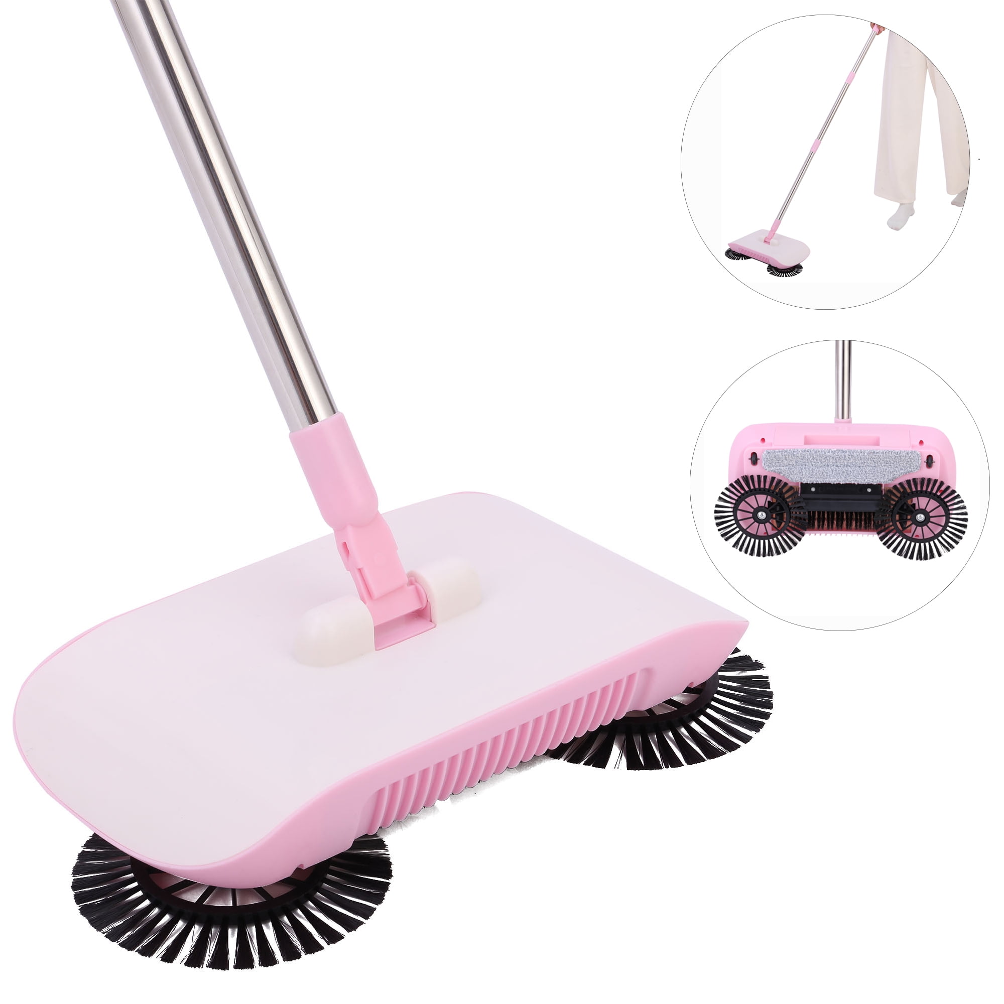 SHCKE 3-in-1 Mops for Floor Cleaning Hand Push Sweeper Household Lazy ...
