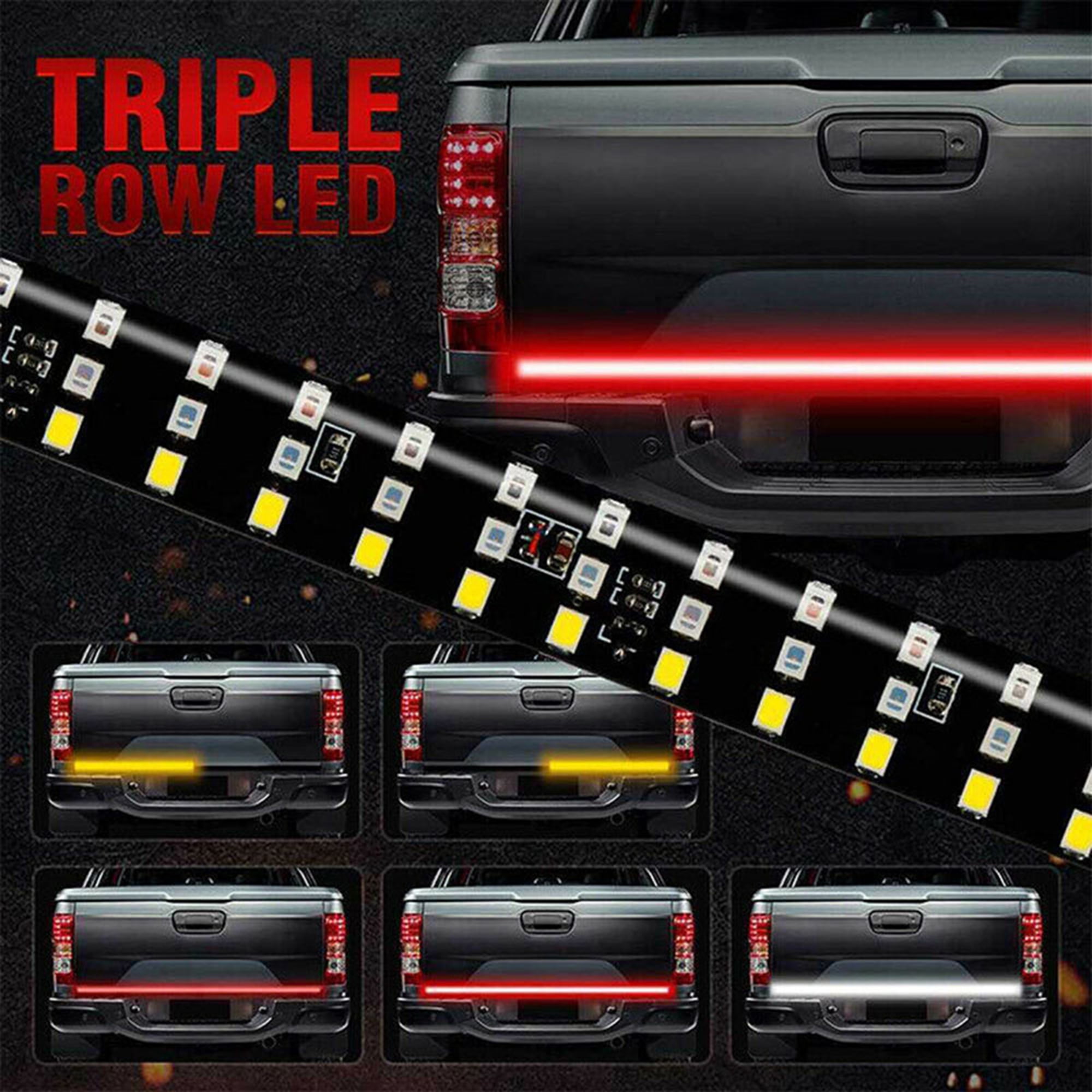 SHCKE 60 Inch Triple Row LED Tailgate Light Bar Truck Tailgate Light ...