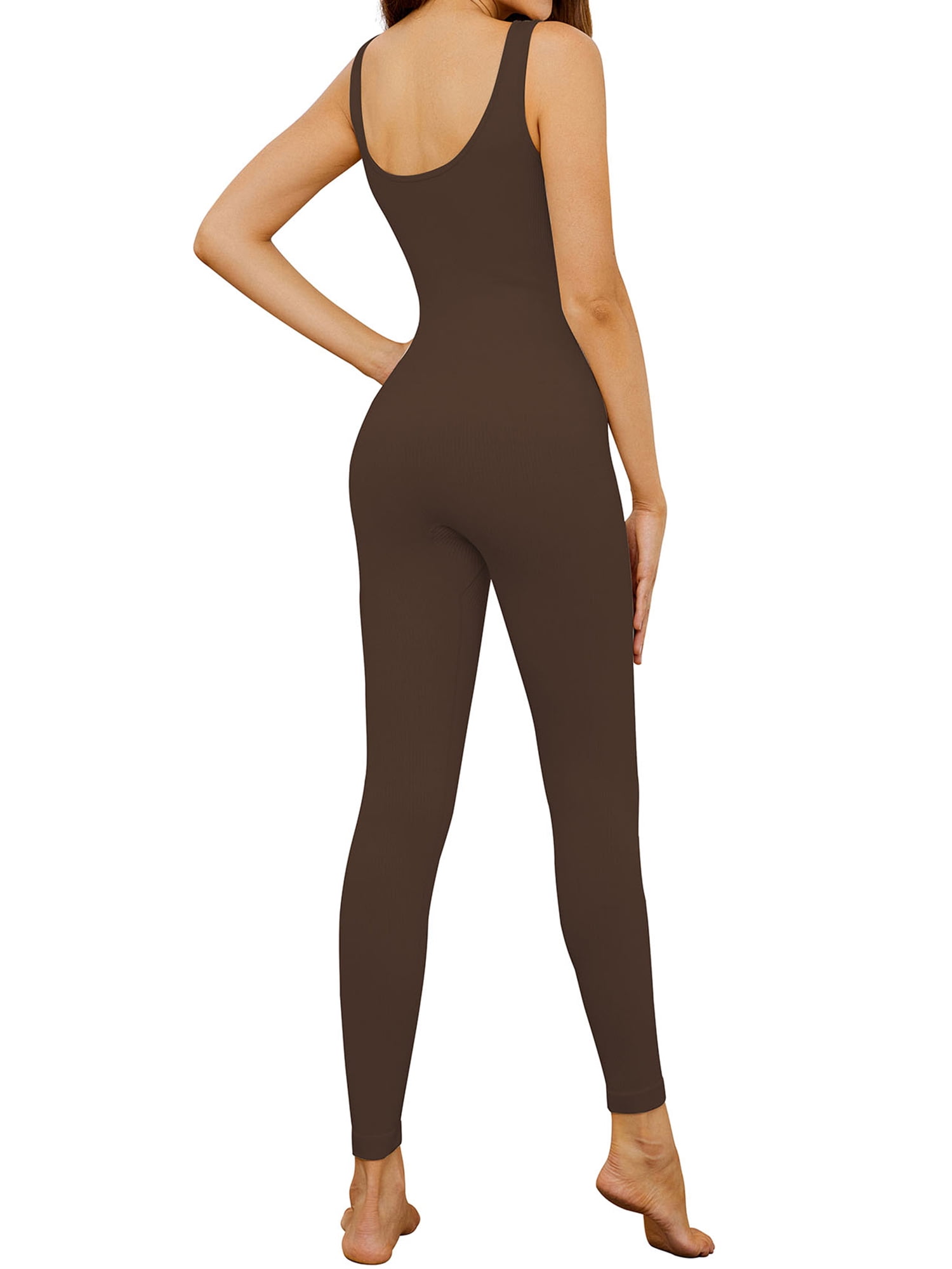 SHCKE Bodysuit One-piece Yoga Jumpsuit Women Long Pants Romper Butt ...