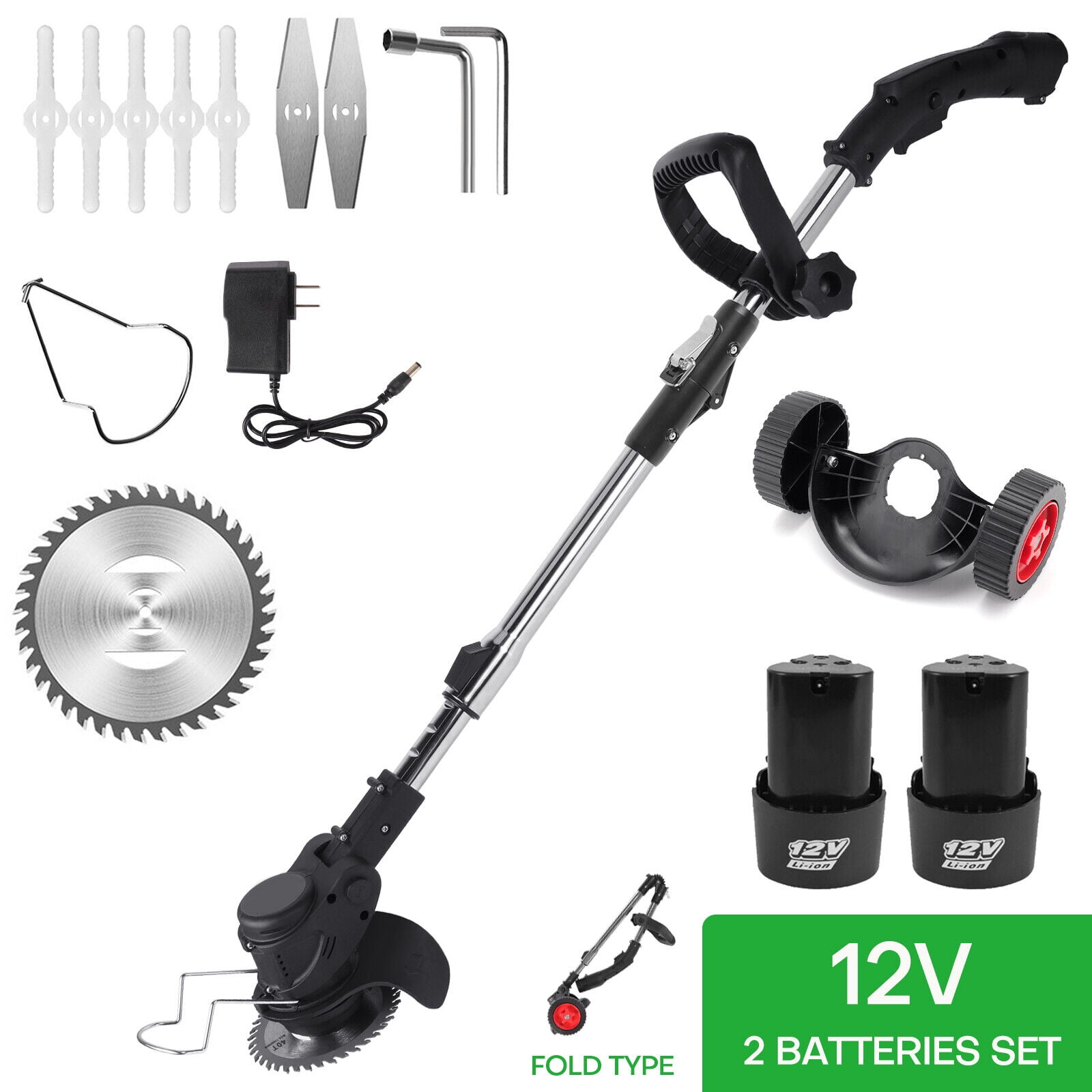 SHCKE Cordless Grass Trimmer Lawn Mower Electric Handheld String ...