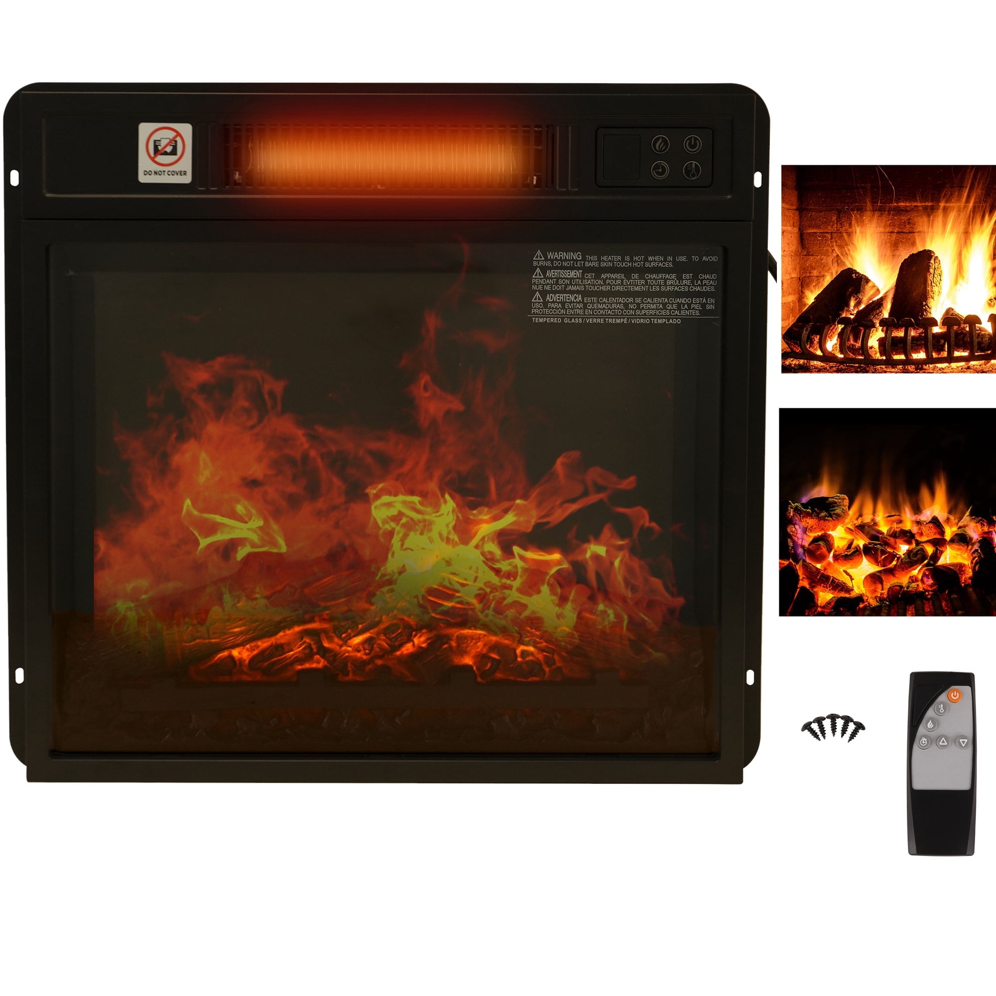 SHCKE Electric Fireplace Insert 18"/23" Fireplace Heater Touch Screen ...