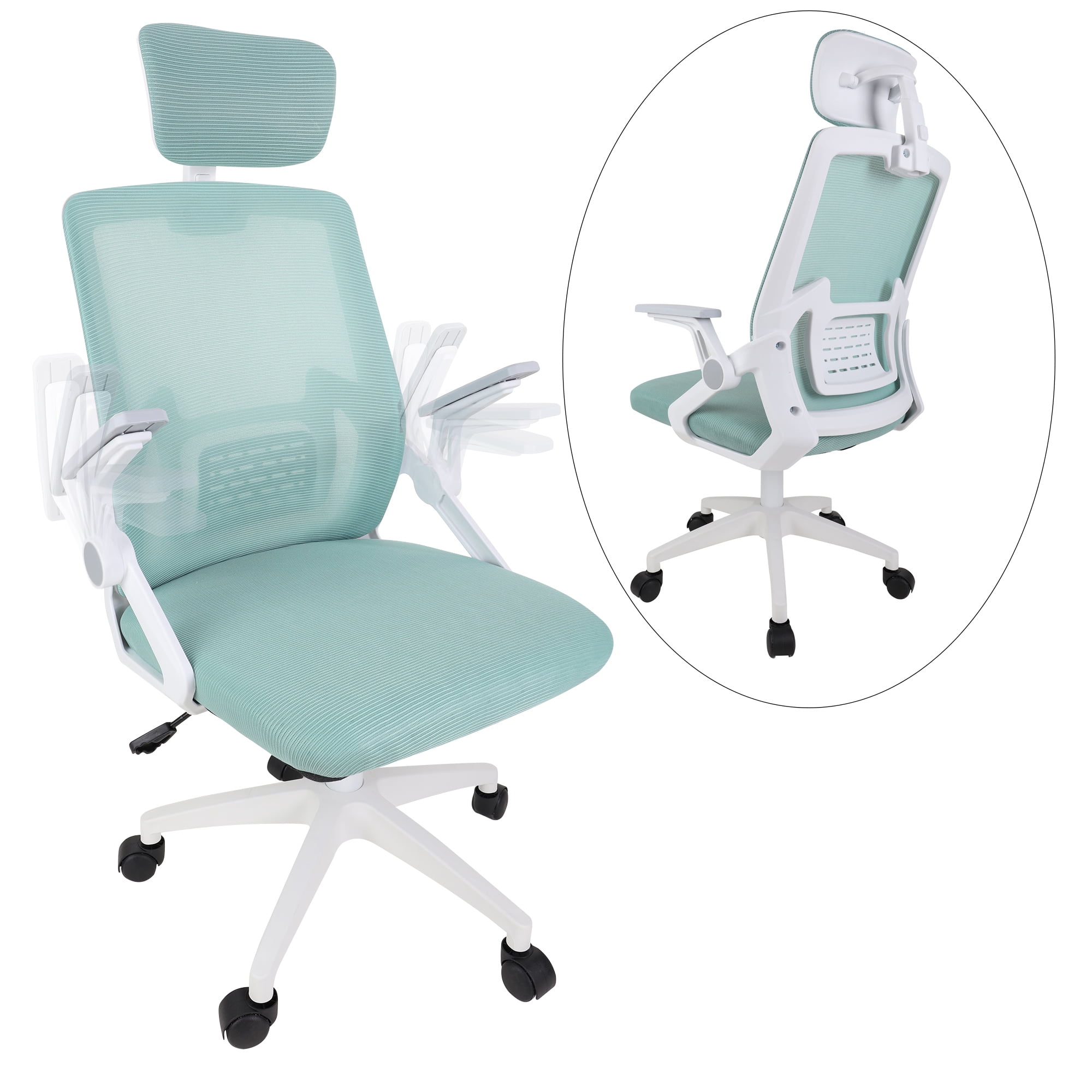 SHCKE Ergonomic Office Chair Mesh Seat Bottom Tilting Computer Chair ...